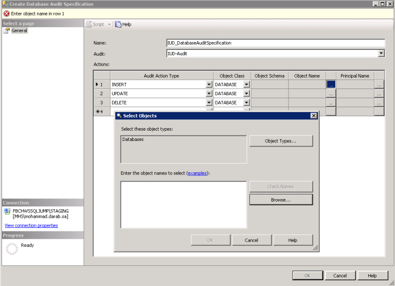 Create INSERT UPDATE DELETE DB Audit in SQL Server