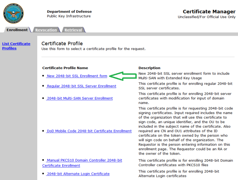 How to Request a DoD Server Certificate